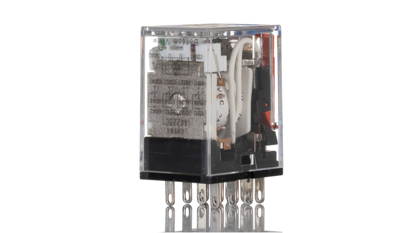 MY4IN-D2-GS-R DC24 | Omron Plug In Latching Power Relay, 24V dc Coil ...