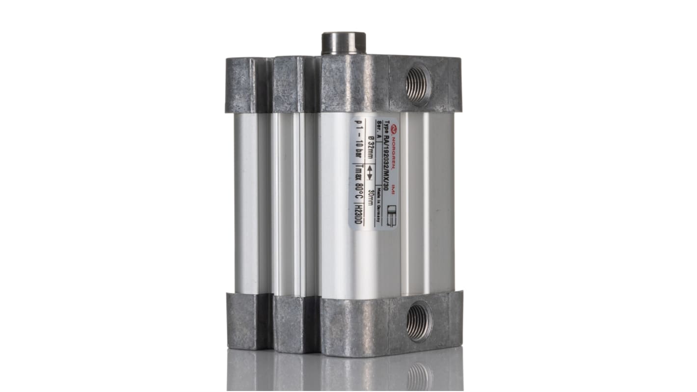 Norgren Pneumatic Compact Cylinder - RA/192032/MX/30, 32mm Bore, 30mm ...
