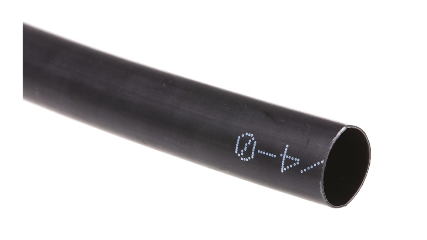 ZHTM-8/4-0 | TE Connectivity Heat Shrink Tubing, Black 8mm Sleeve Dia. x 1.2m Length 2:1 Ratio ...