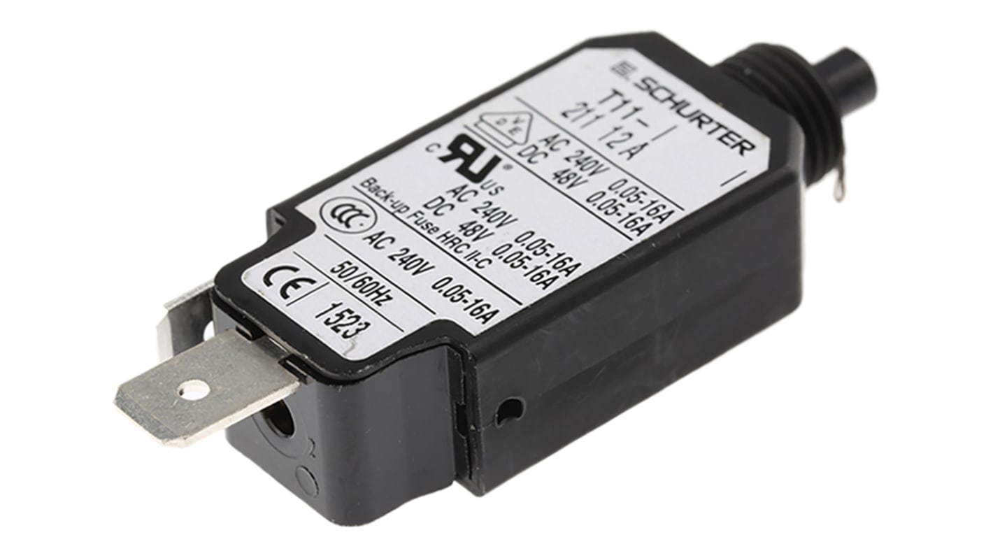 4400.0052 | Schurter Thermal Circuit Breaker - T11 Single Pole 240V ac ...