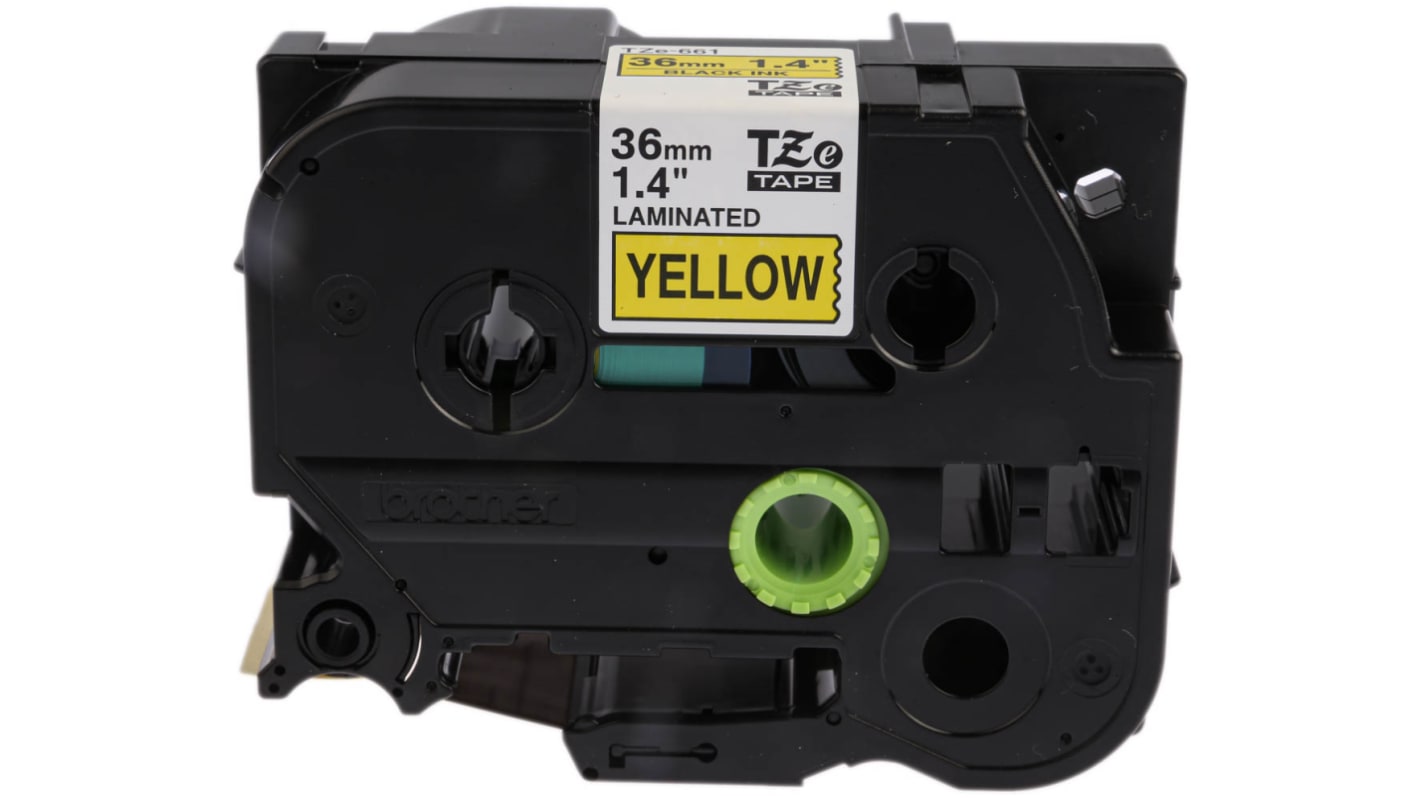 TZE-661 | Brother Black on Yellow Label Printer Tape, 8 m Length, 36 mm ...
