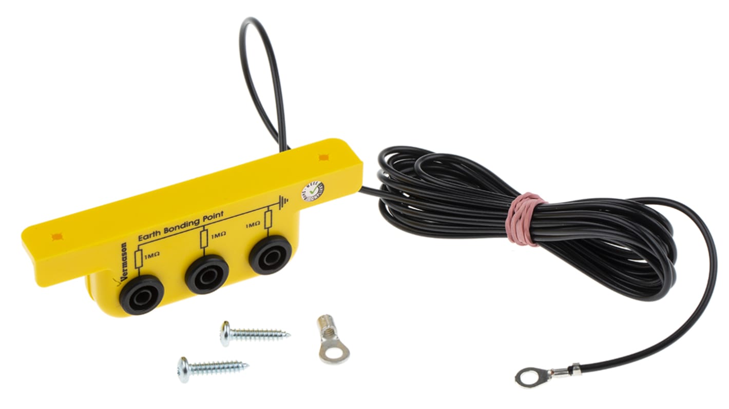 RS PRO ESD Earth Bonding Bracket With 4 mm Banana Stud x 3 | RS