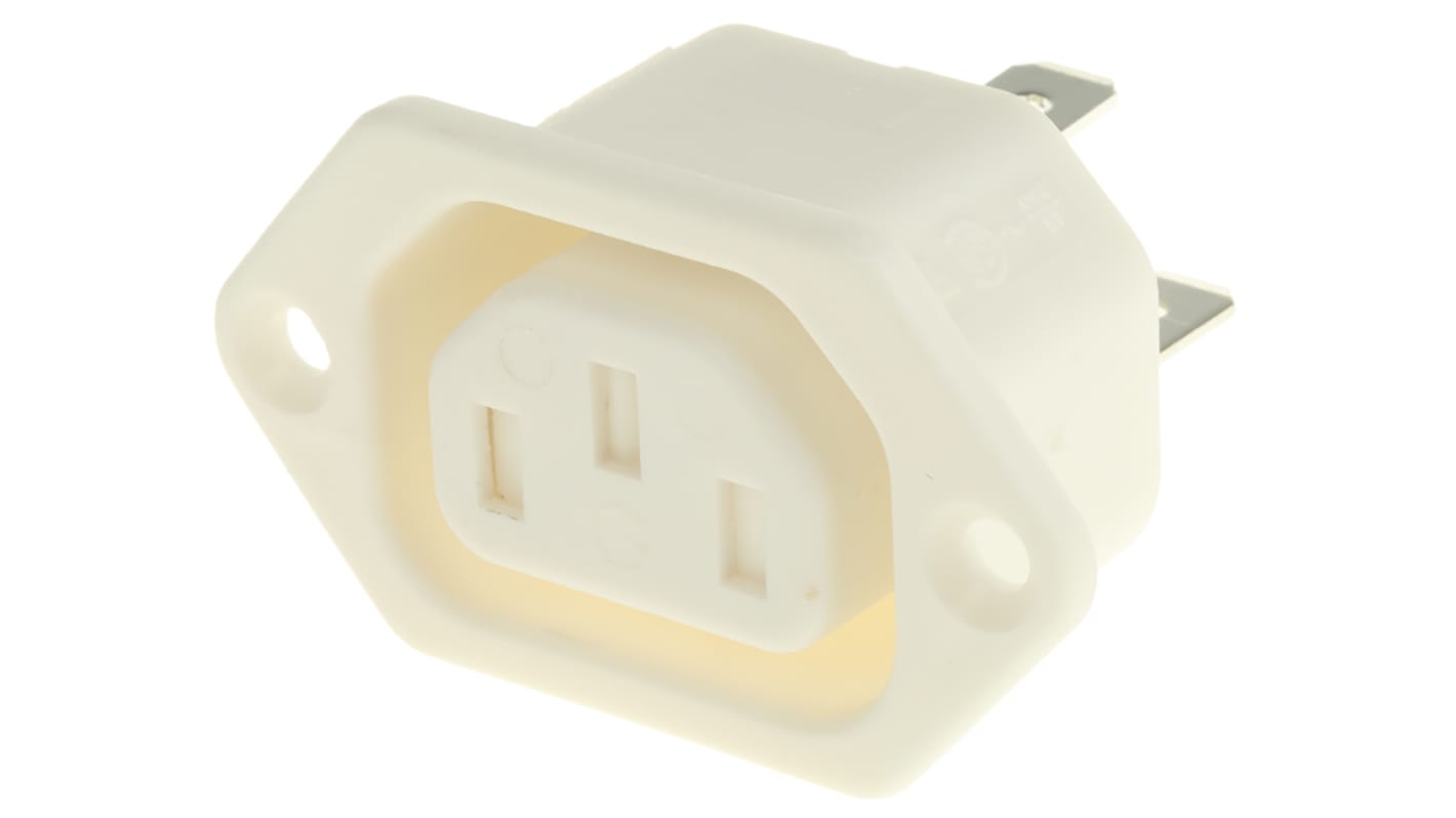 PX0793/63/WH | Bulgin C13 Panel Mount IEC Connector Socket, 10A, 250 V | RS