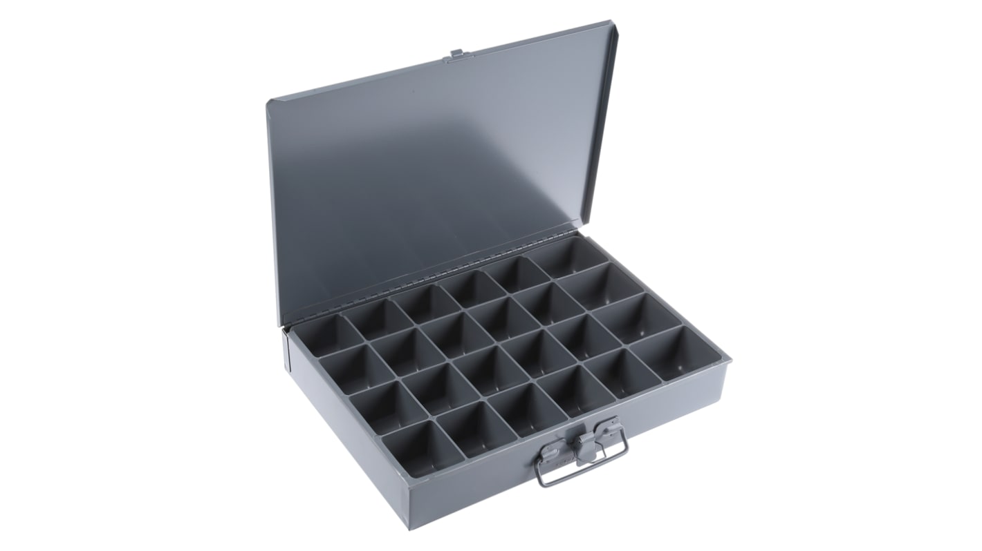 Durham 24 Cell Grey Steel Compartment Box, 50mm x 339mm x 234mm | RS