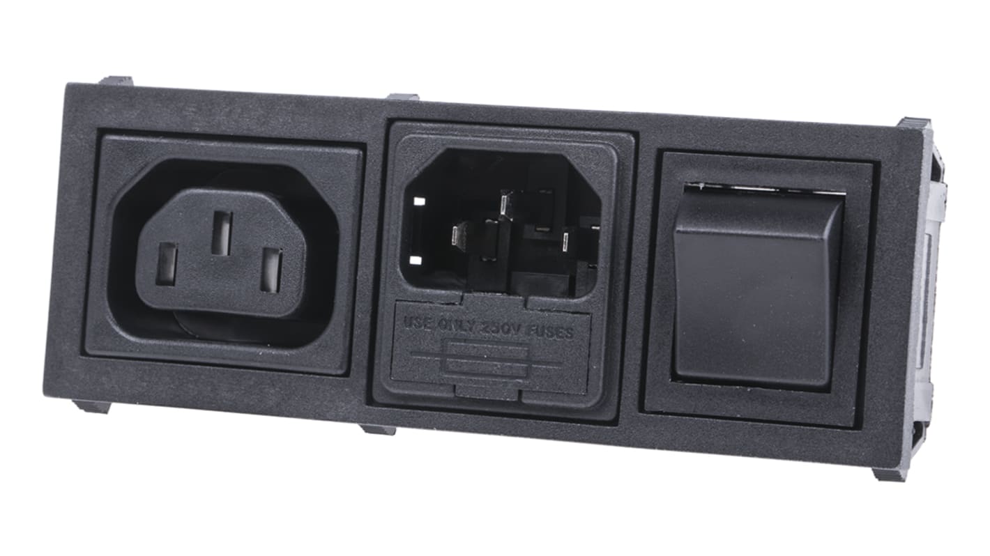 BZH11/Z0000/10 | Bulgin C13, C14 Snap-In IEC Connector Socket, Plug ...