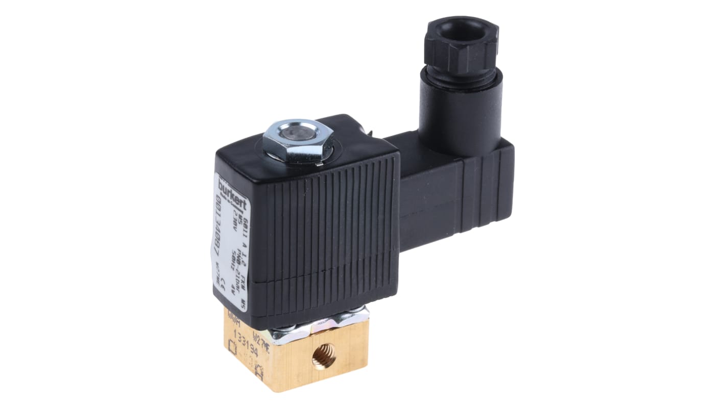 Burkert Solenoid Valve 134087, 2 port(s) , NC, 230 V ac, M5 | RS