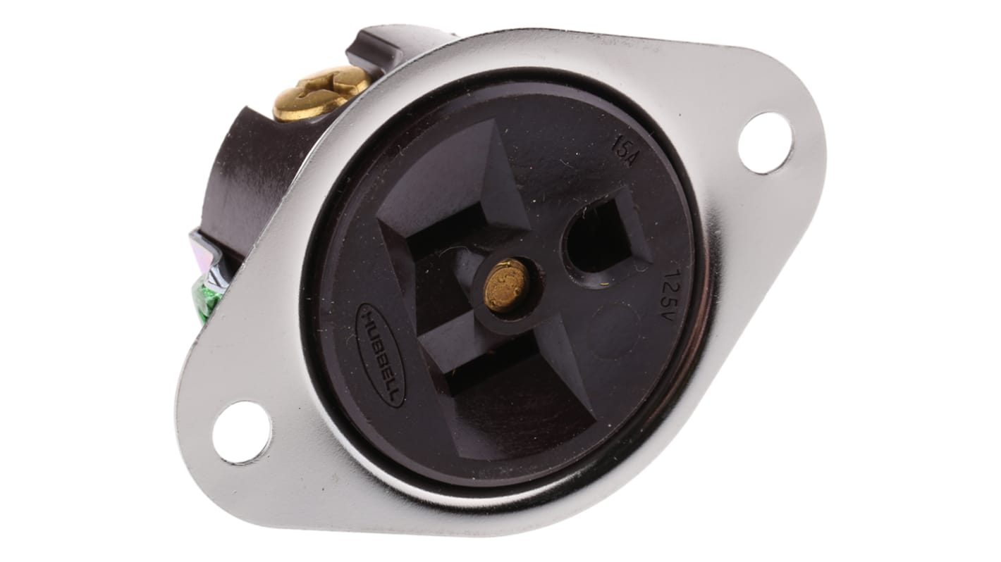 HBL5256 | Hubbell USA Mains Connector, 15A, Panel Mount, 125 V | RS
