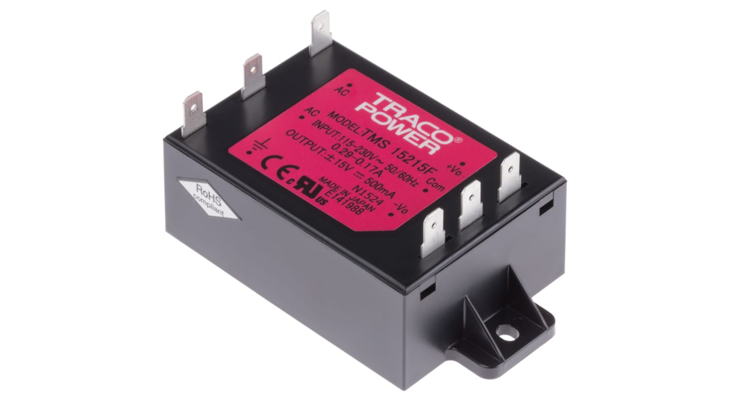 TRACOPOWER 組み込みスイッチング電源 ±15V dc 500mA 15W TMS 15215F | RS