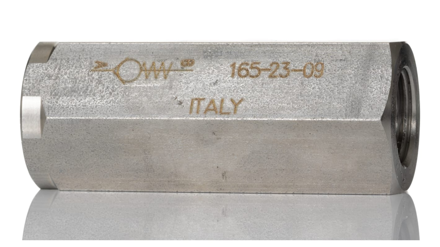 RS PRO Stainless Steel, Steel Inline Mounting, Hydraulic Check Valve ...