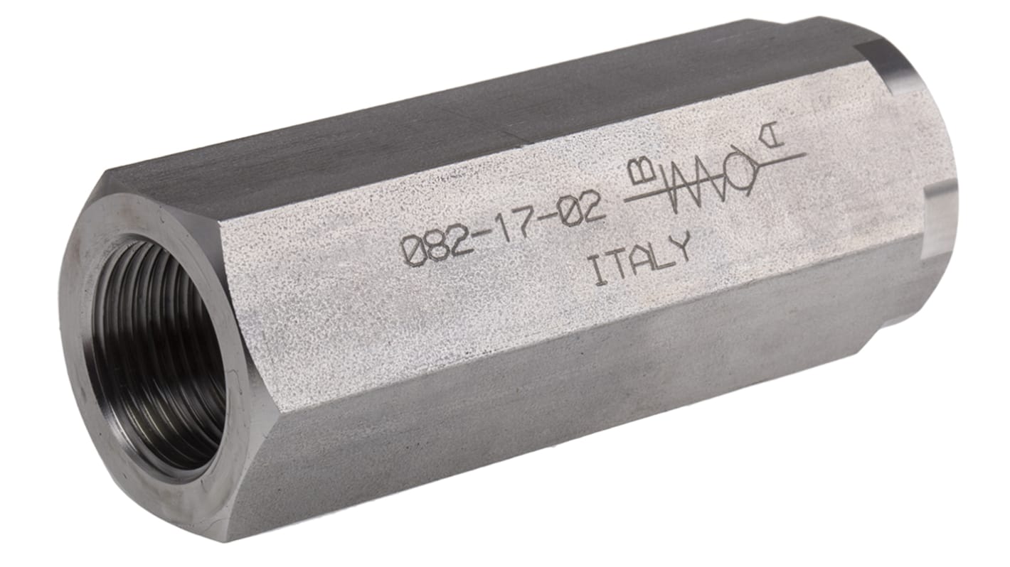 RS PRO Stainless Steel, Steel Inline Mounting, Hydraulic Check Valve ...