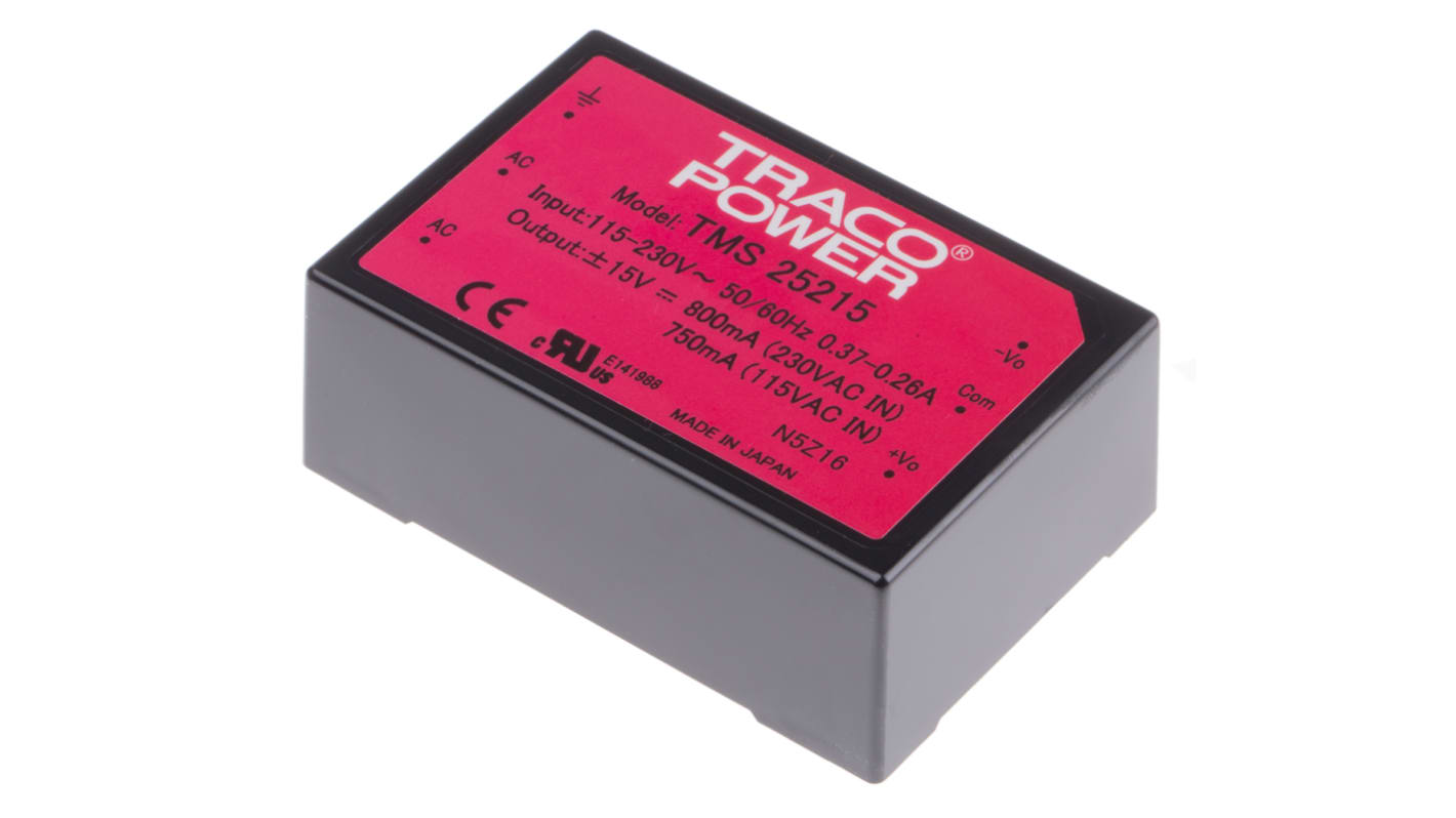 TRACOPOWER Embedded Switch Mode Power Supply SMPS, TMS 25215, ±15V dc ...