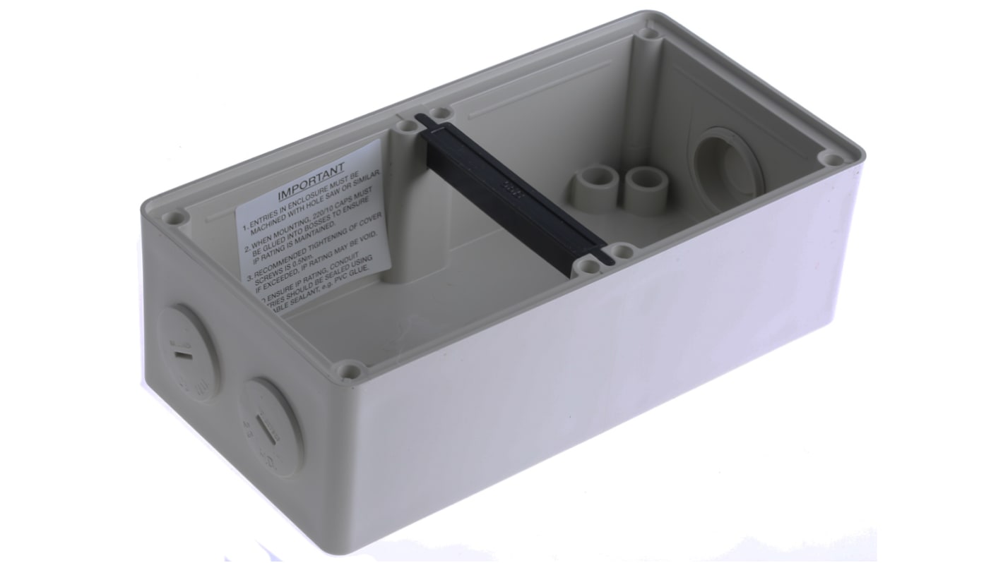 56E2GY | Schneider Electric PC Back Box, 2 Gangs, 198 x 101 x 63mm | RS