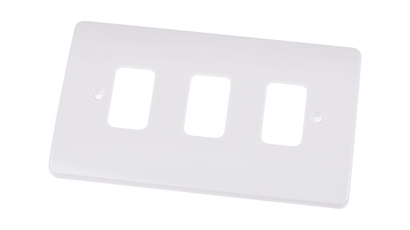 K3633 WHI | MK Electric White 3 Gang Light Switch Cover | RS