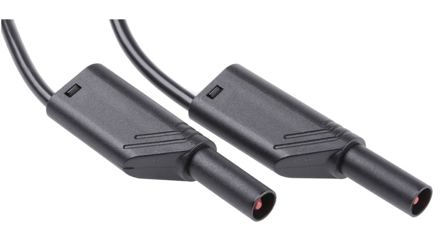 934088100 | Hirschmann Messleitung 4mm Stecker / Stecker, Schwarz PVC ...