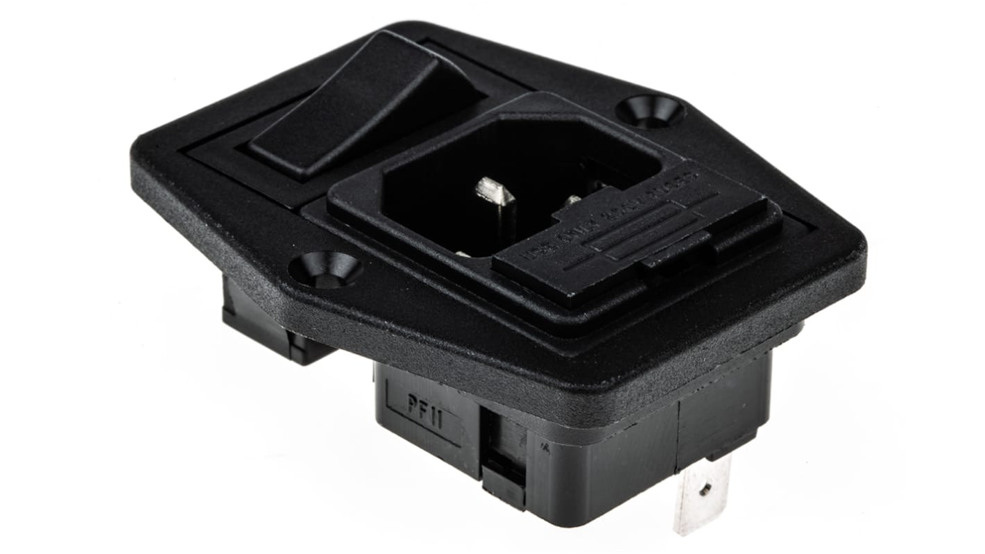 BVB01/Z0000/01 | Bulgin C14 Panel Mount IEC Connector Male, 10A, 250 V ...