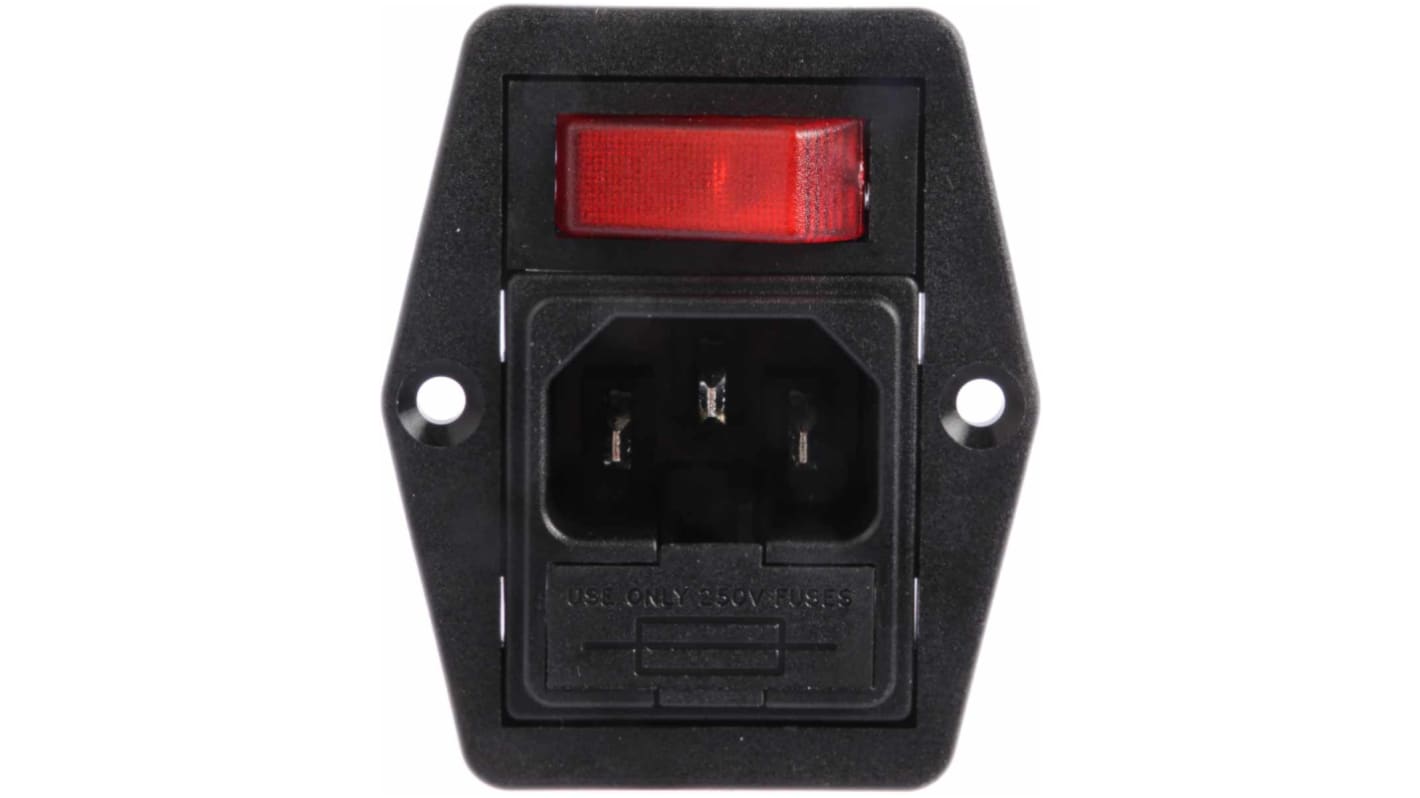 BVB01/Z0000/02 | Bulgin C14 Panel Mount IEC Connector Male, 10A, 250 V ...