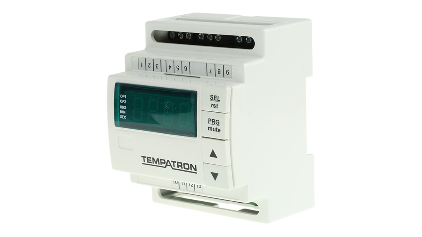 TTDRMH | Tempatron DIN Rail Mount Timer Relay, 110V ac, 2-Contact, 0 → ...