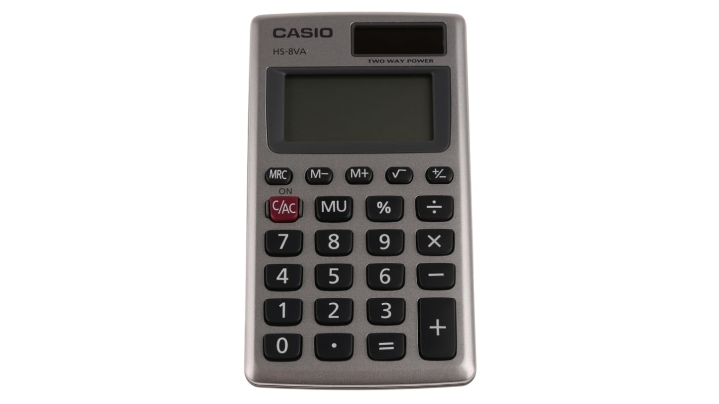 HS-8VA- | Casio Battery & Solar Powered Pocket Calculator | RS