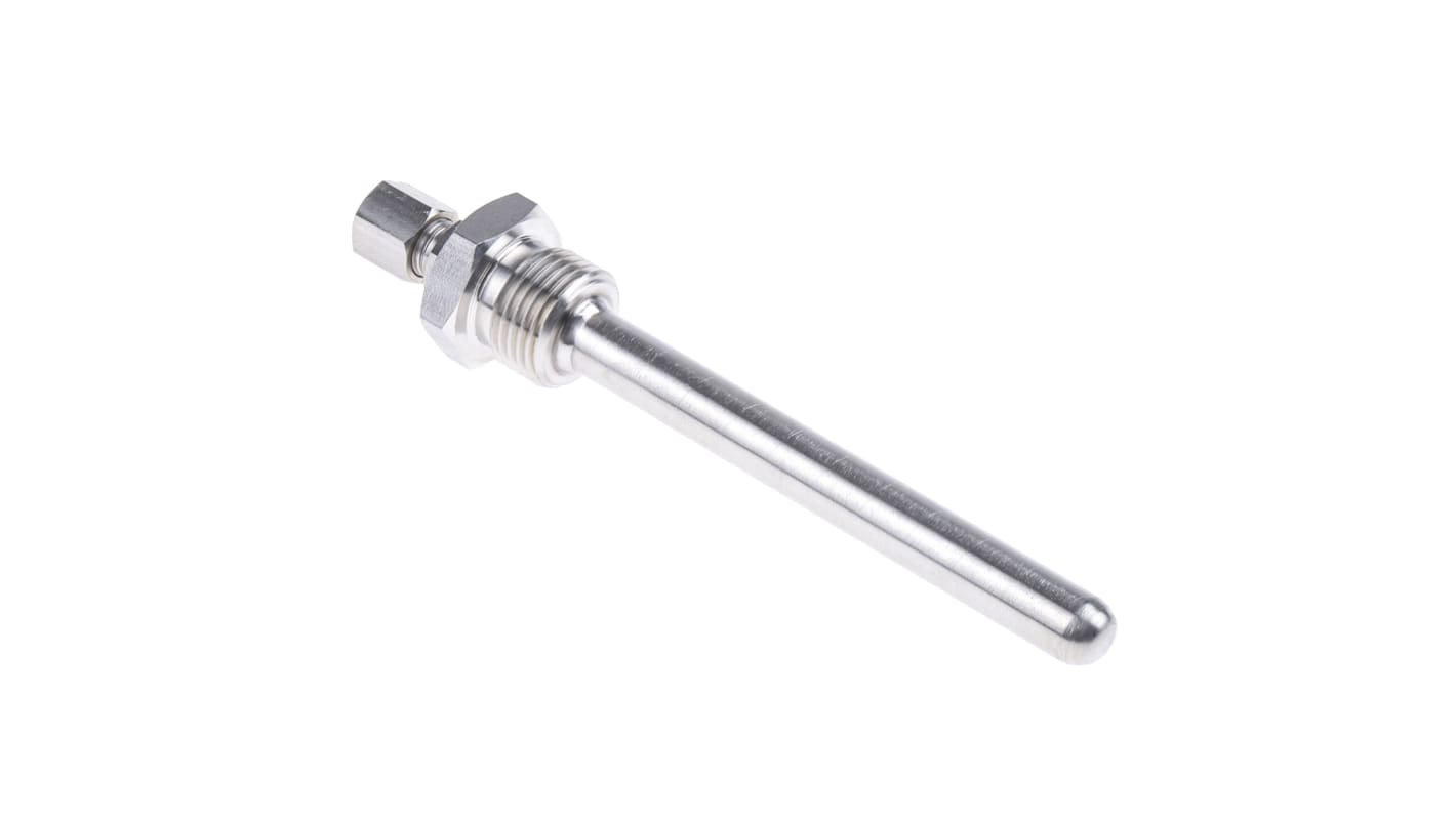 RS PRO, 1/2 BSP Thermowell for Use with Temperature Probe, 6mm Probe ...