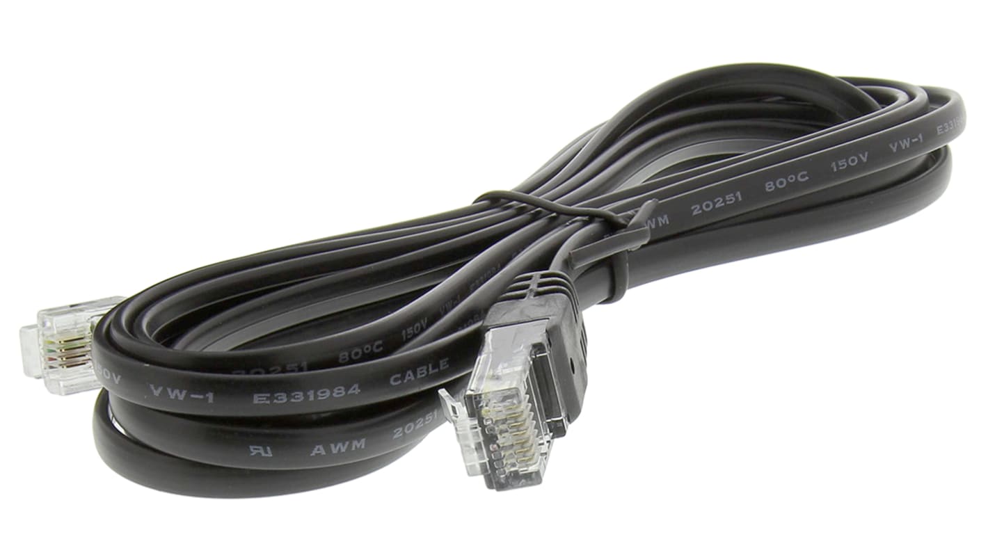 SPE190684 | Decelect Cat5 Male RJ11 to Male RJ45 Ethernet Cable, Black ...