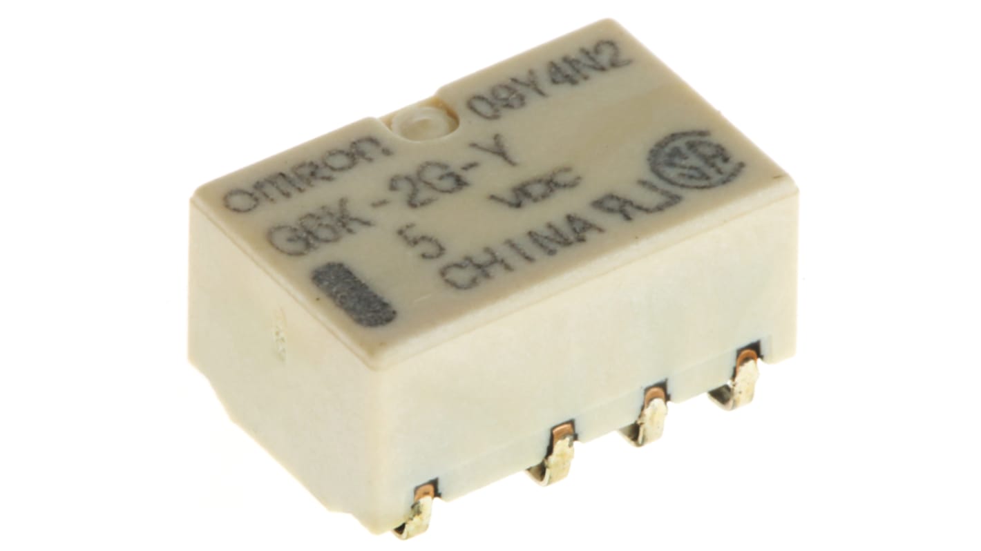 G6K-2G-Y DC5 | Omron PCB Mount Signal Relay, 5V dc Coil, 1A Switching Current, DPDT | RS