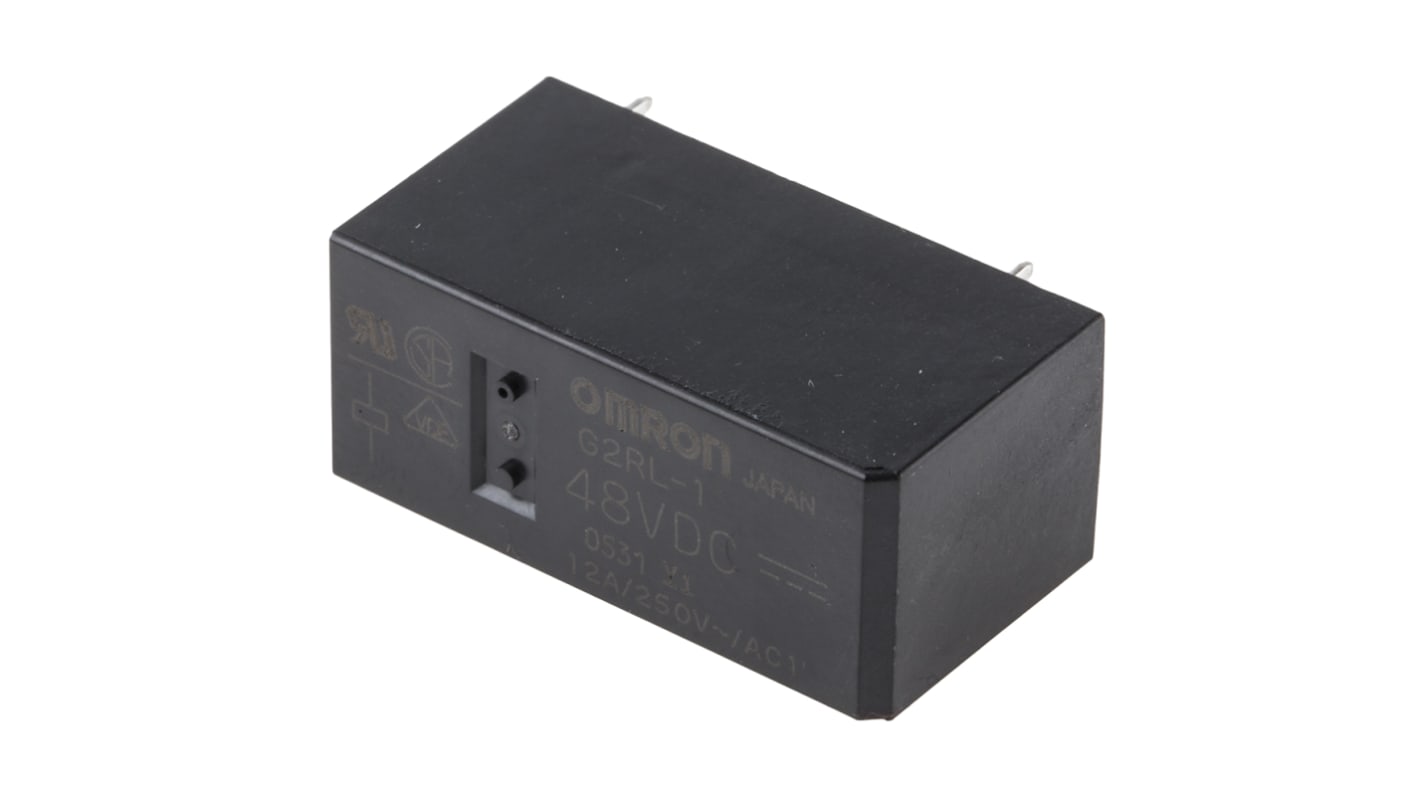 G2RL-1 DC48 | Omron PCB Mount Non-Latching Relay, 48V dc Coil, 12A Switching Current, SPDT | RS