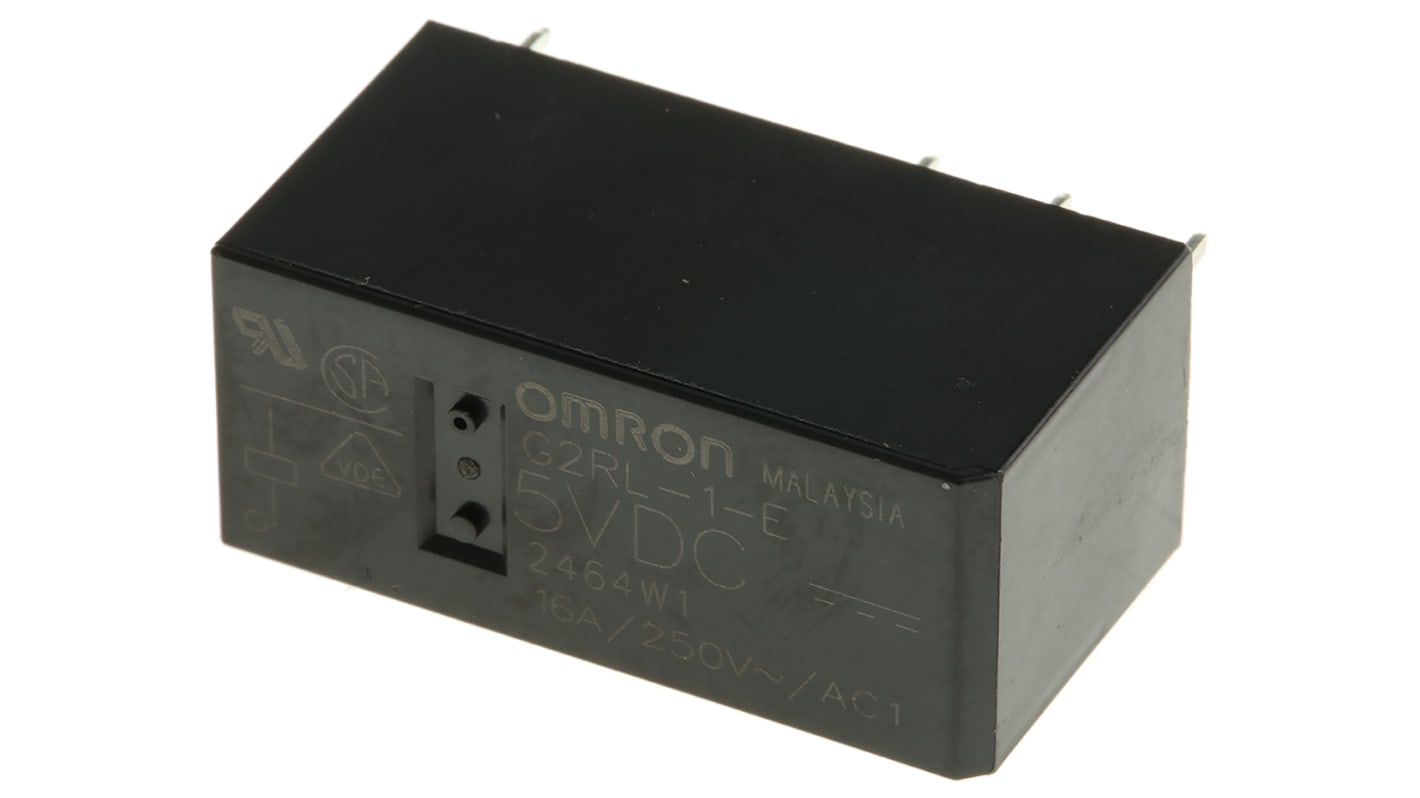 G2RL-1-E DC5 | Omron PCB Mount Power Relay, 5V dc Coil, 16A Switching ...