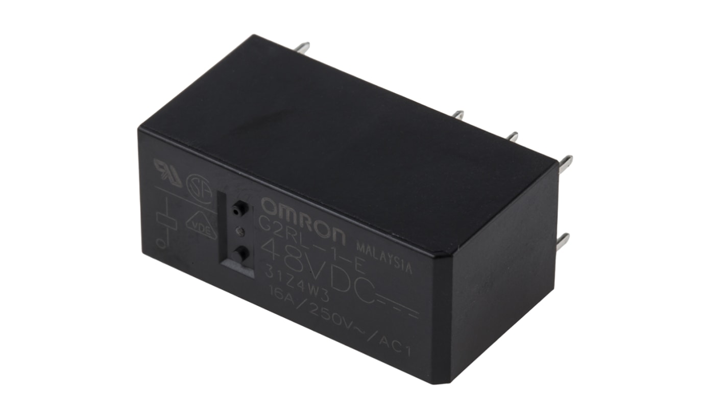 G2RL-1-E DC48 | Omron PCB Mount Non-Latching Relay, 48V dc Coil, 16A Switching Current, SPDT | RS