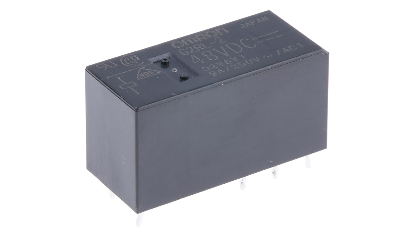 G2RL-2 DC48 | Omron PCB Mount Power Relay, 48V dc Coil, 8A Switching ...