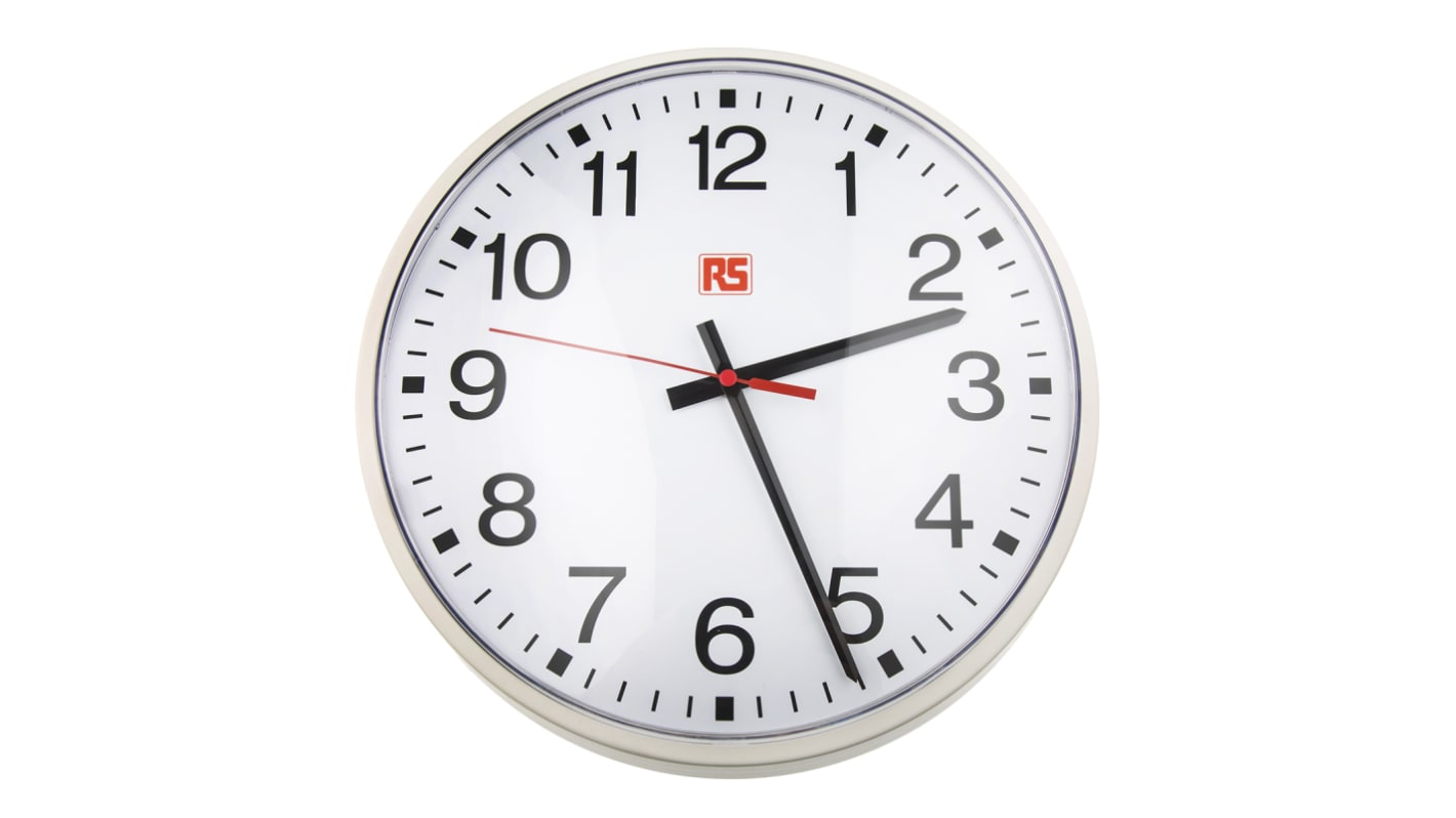 RS PRO White Analog Wall Clock, 320mm Diameter | RS