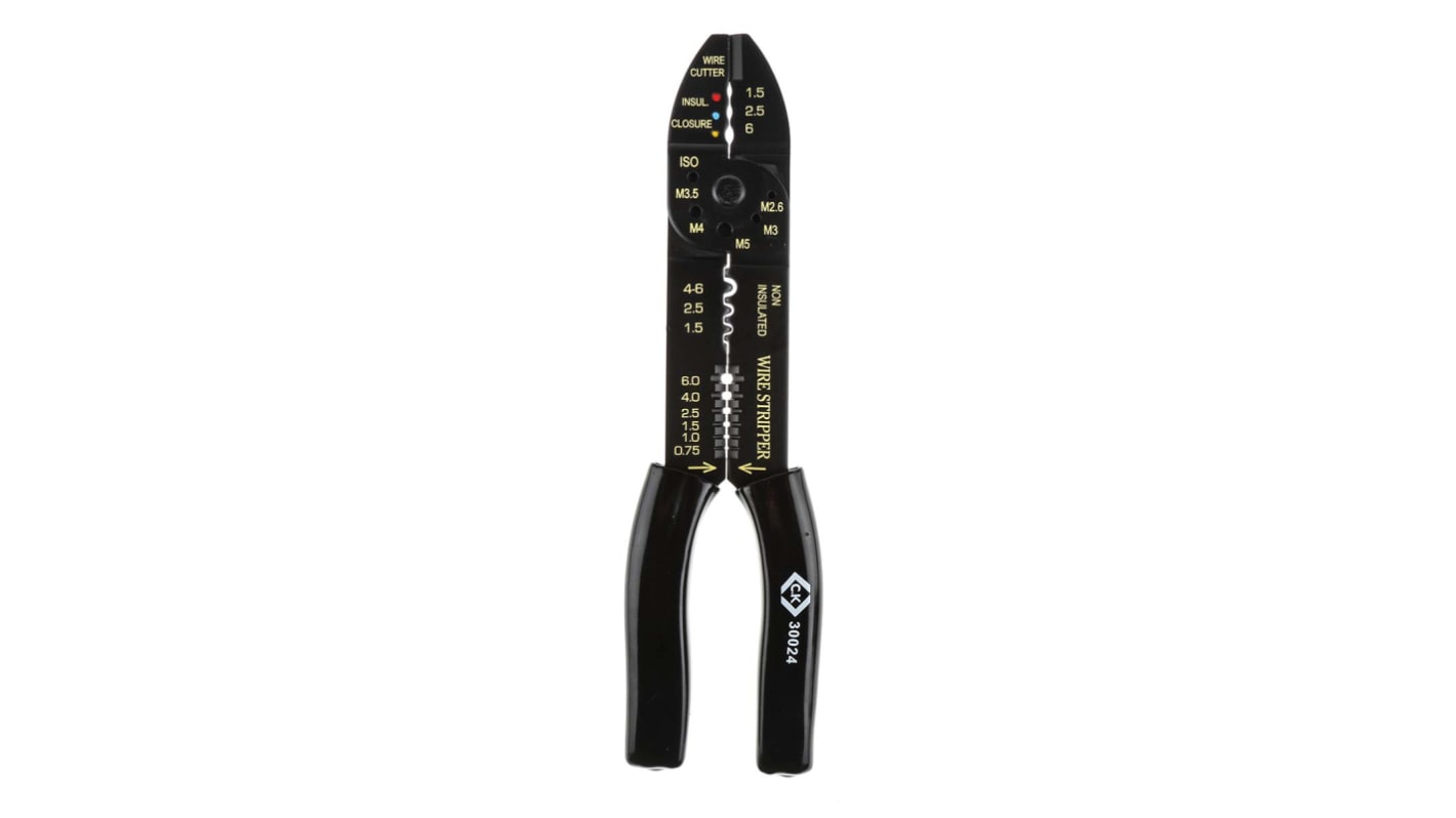 430024 | CK Wire Stripper, 0.75mm Min, 6mm Max, 250 mm Overall | RS