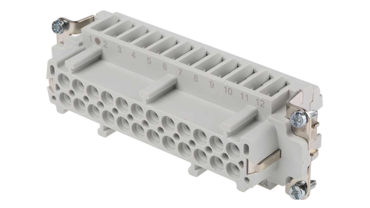 10187000 | EPIC Heavy Duty Power Connector Insert, 16A, Female, H-BE Series, 24 Contacts | RS