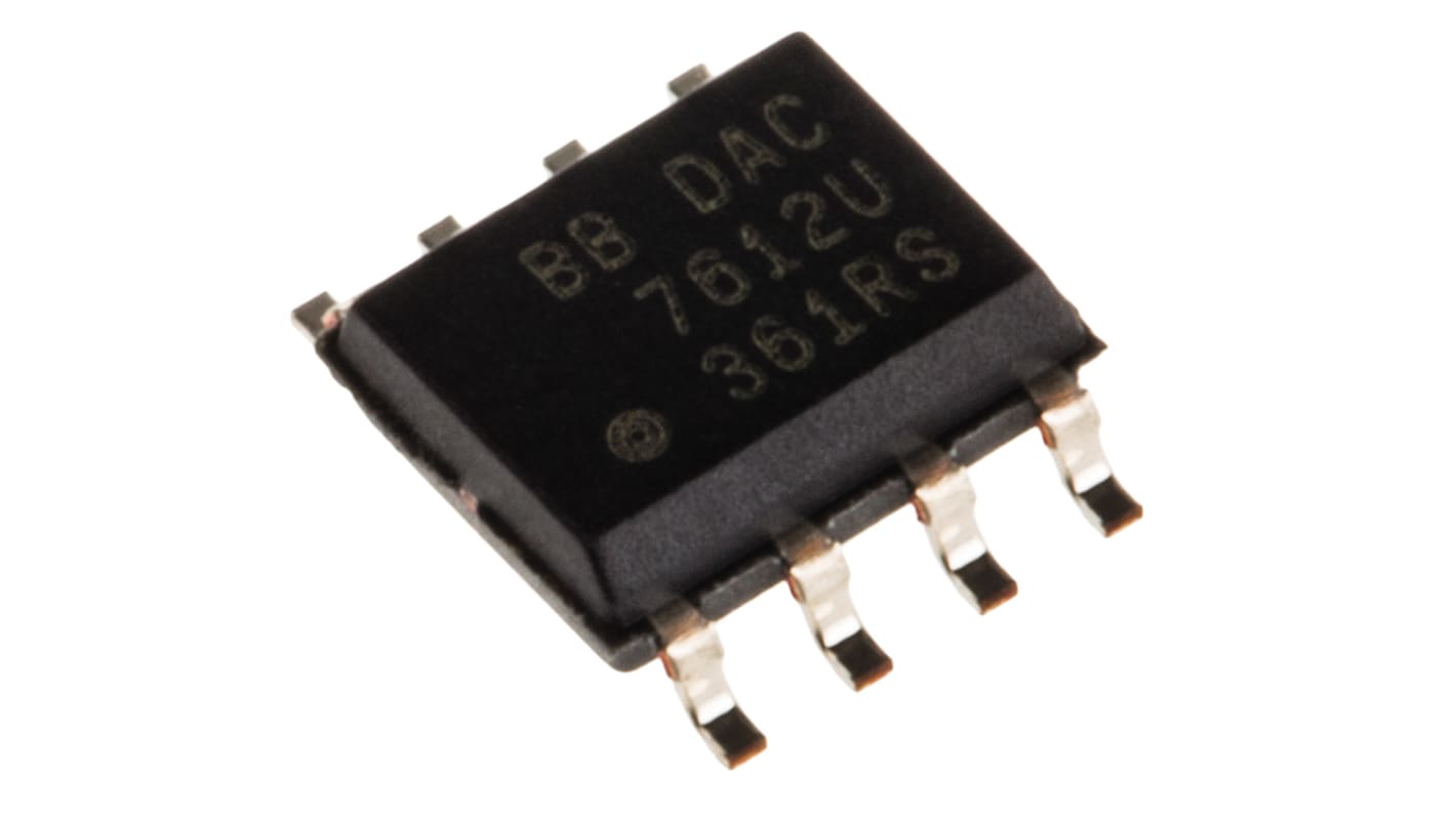 DAC7612U | Texas Instruments, DAC Dual 12 bit-, 130ksps, Serial (SPI ...