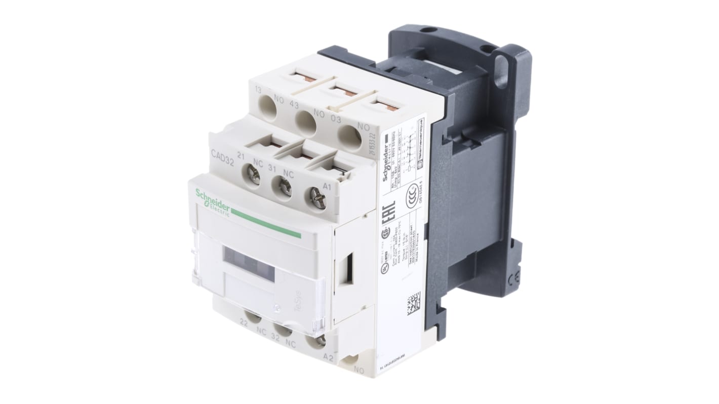 CAD32E7 | Schneider Electric TeSys D CAD Contactor, 10 A, 2NO + 2NC ...