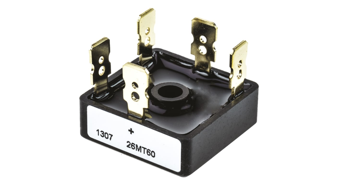 VS-26MT60 | Vishay Bridge Rectifier, 25A, 600V, 3-phase, 5-Pin | RS