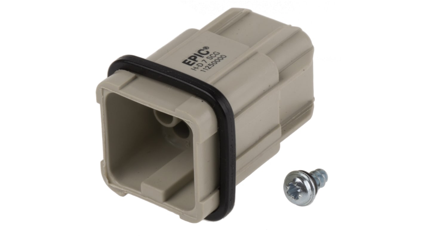 11250000 | EPIC Heavy Duty Power Connector Insert, 10A, Male, H-D Series, 8 Contacts | RS