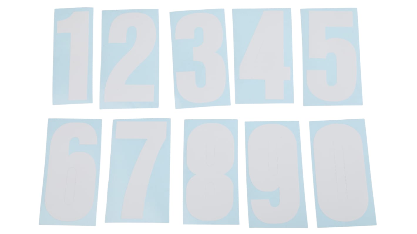 RS PRO White Self Adhesive Numbers, 75mm Character Height | RS