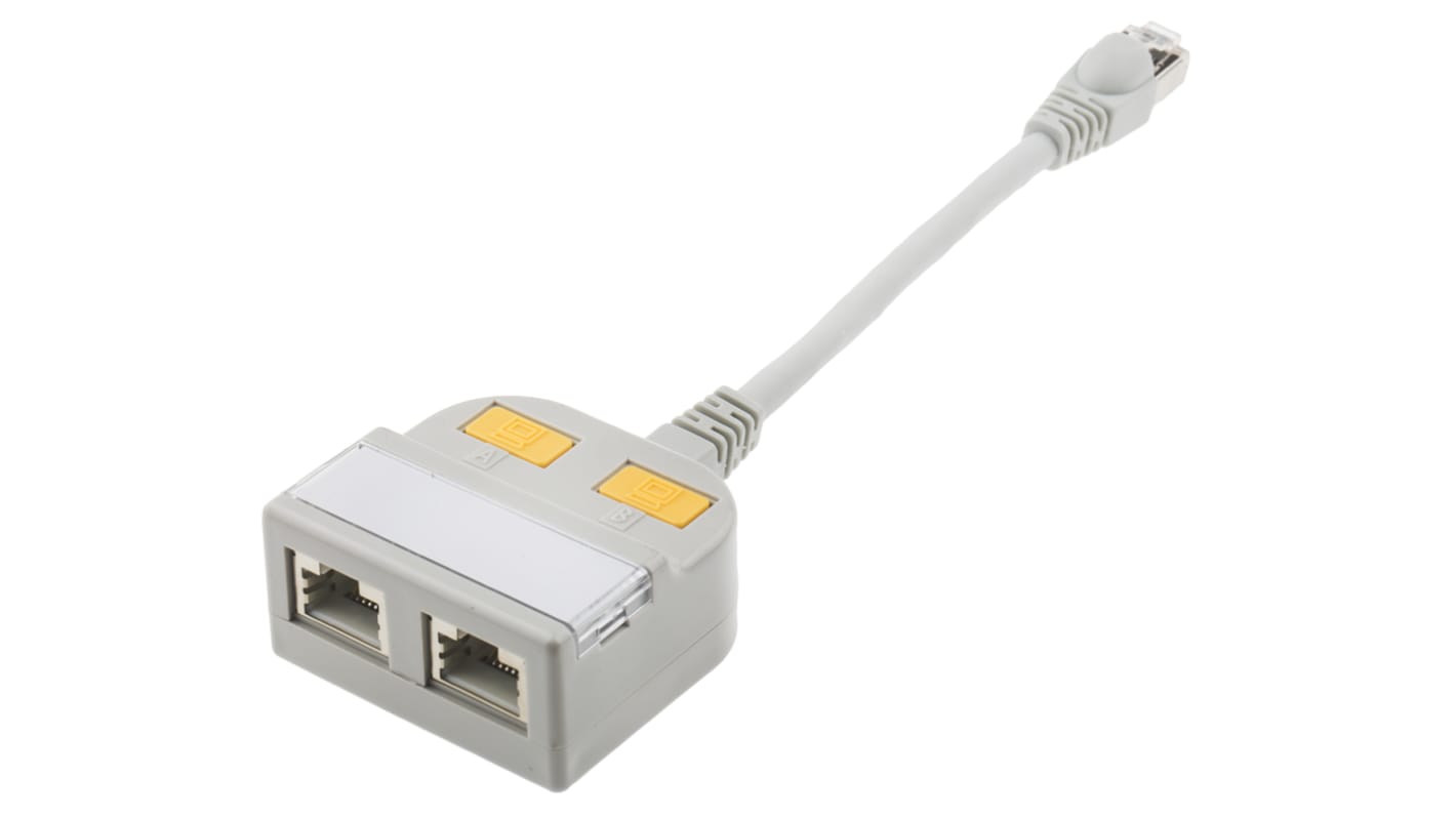 RS PRO 2-Port RJ45 T-Adapter, Cat5, Shielded | RS