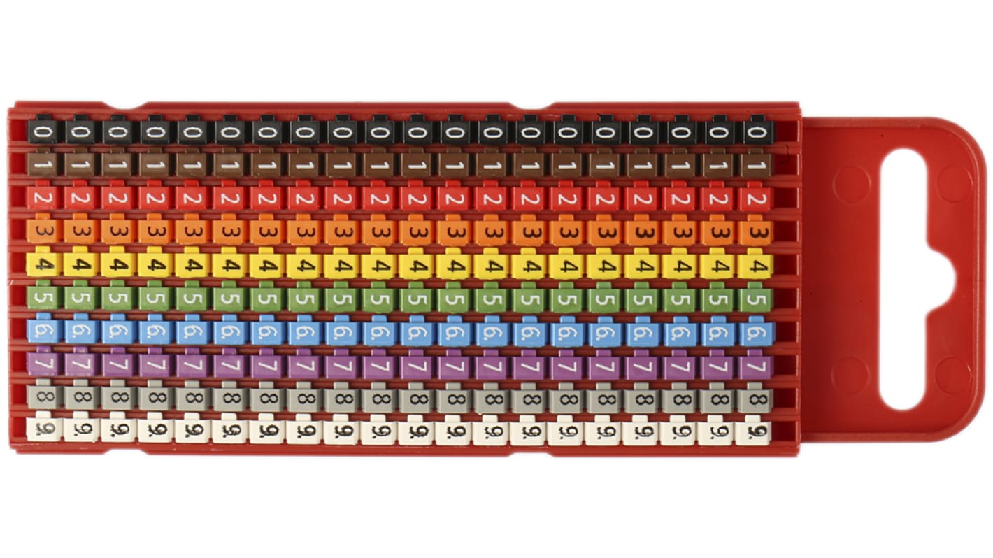 561-01100 WIC1-0-9-PA66-SPECIAL | HellermannTyton WIC1 Snap On Cable Markers, assorted colours ...
