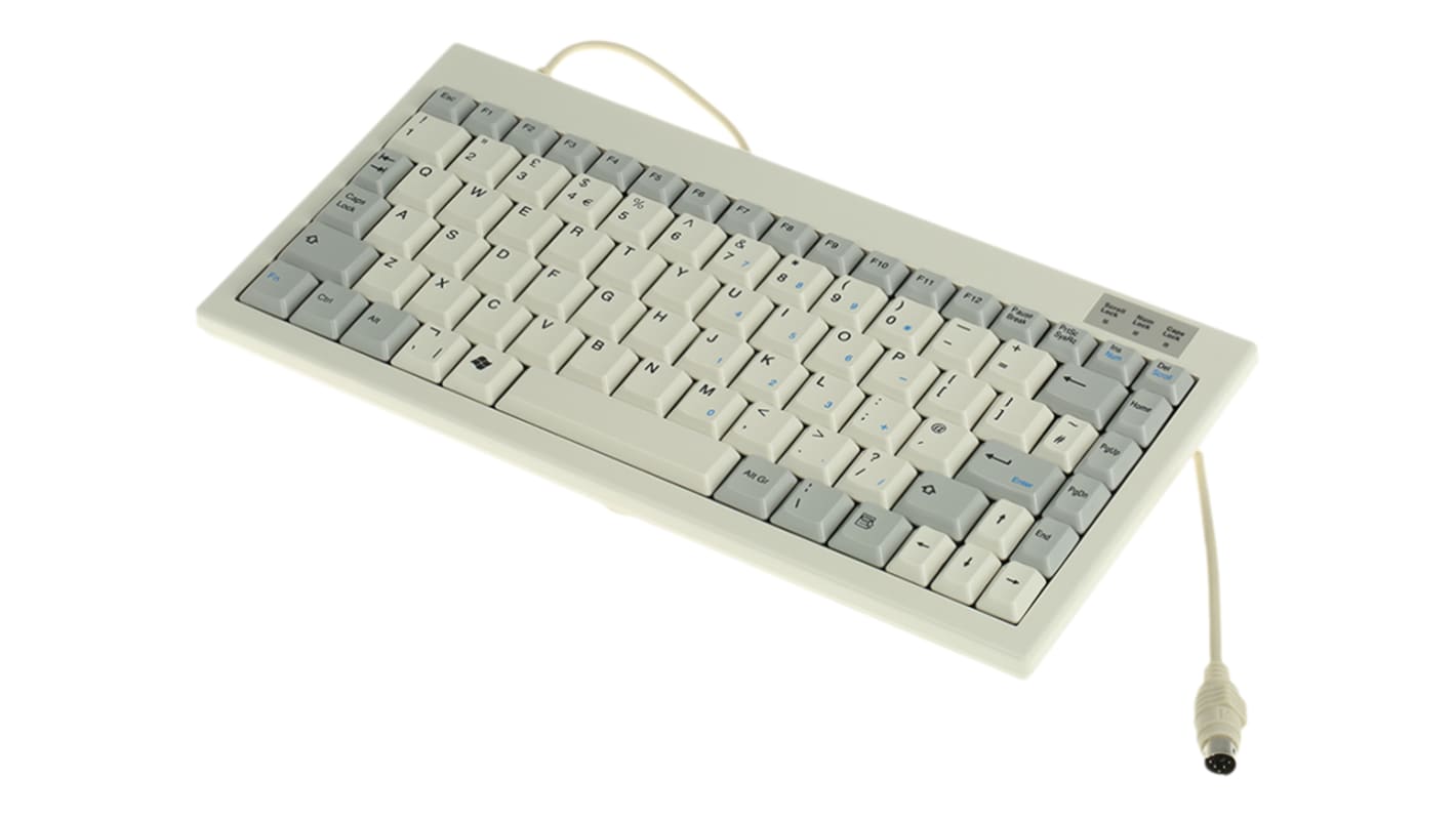 SPR-8695-PS-UKE | Sejin Wired PS/2 Compact Keyboard, White | RS