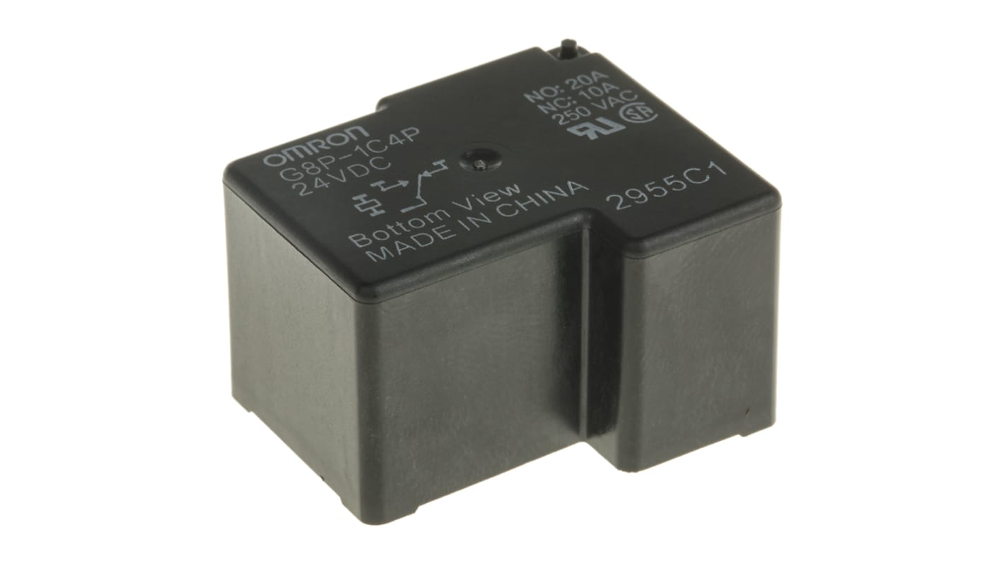 G8P-1C4P 24DC | Omron PCB Mount Non-Latching Relay, 24V dc Coil, 20A Switching Current, SPDT | RS
