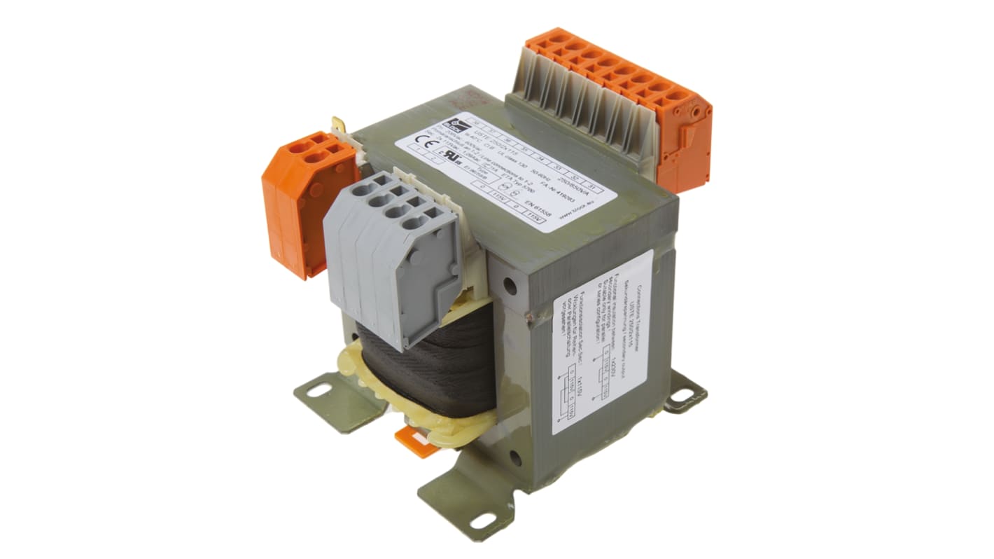 USTE250/2X115 | Block 250VA 2 Output Chassis Mounting Transformer, 2 x ...