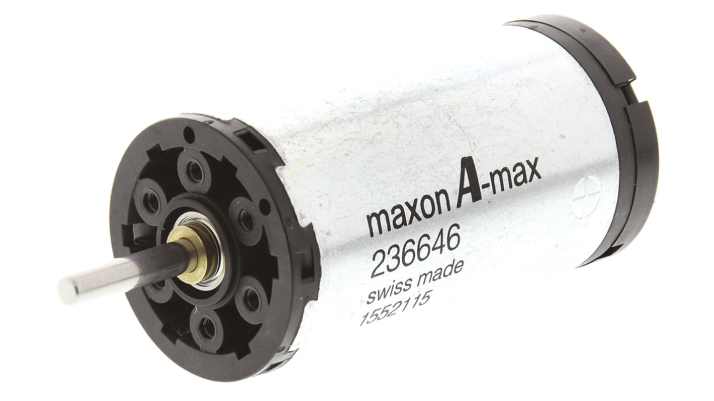 236646 | Maxon Brushed DC Motor, 15 W, 18 V dc, 37.5 mNm, 5270 rpm, 4mm ...