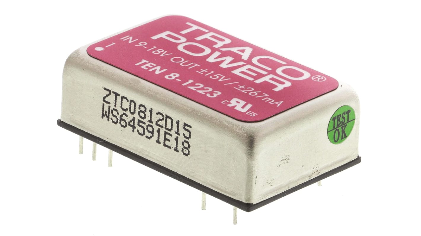 TRACOPOWER DC-DCコンバータ Vout：±15V dc 9 → 18 V dc, 8W, TEN 8-1223 | RS