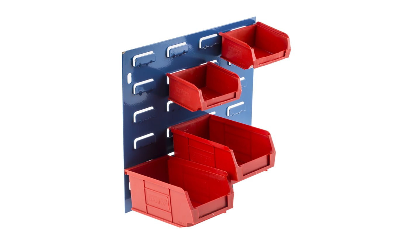 RS PRO PP Louvre Panel Storage Unit, 50mm x 100mm, Blue, Red | RS