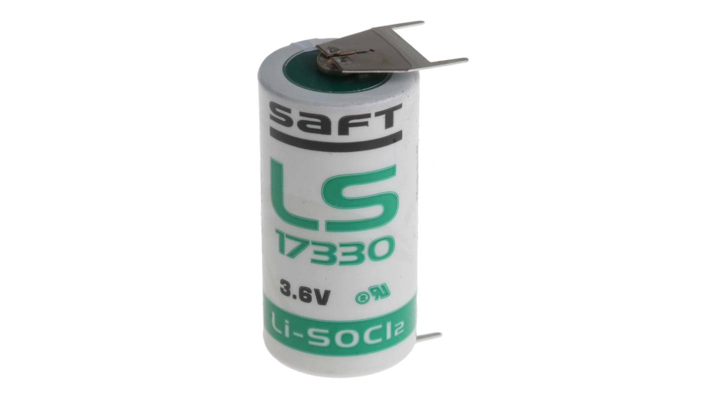LS173303PF | Saft Lithium Thionyl Chloride 3.6V, 2/3 A 2/3 A Battery | RS