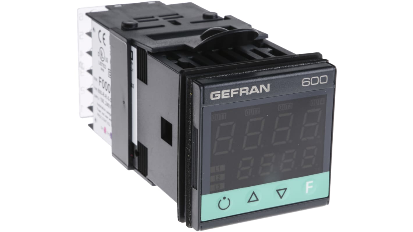 600-R-R-0-0-1 | Controlador de temperatura PID Gefran serie 600, 48 x 48 (1/16 DIN)mm, 100 V ac ...