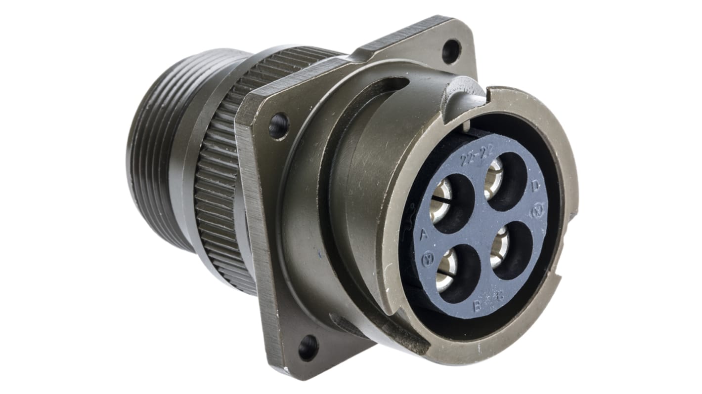 97B-3100A22-22S | Amphenol Limited, 97B 4 Way Wall Mount MIL Spec ...