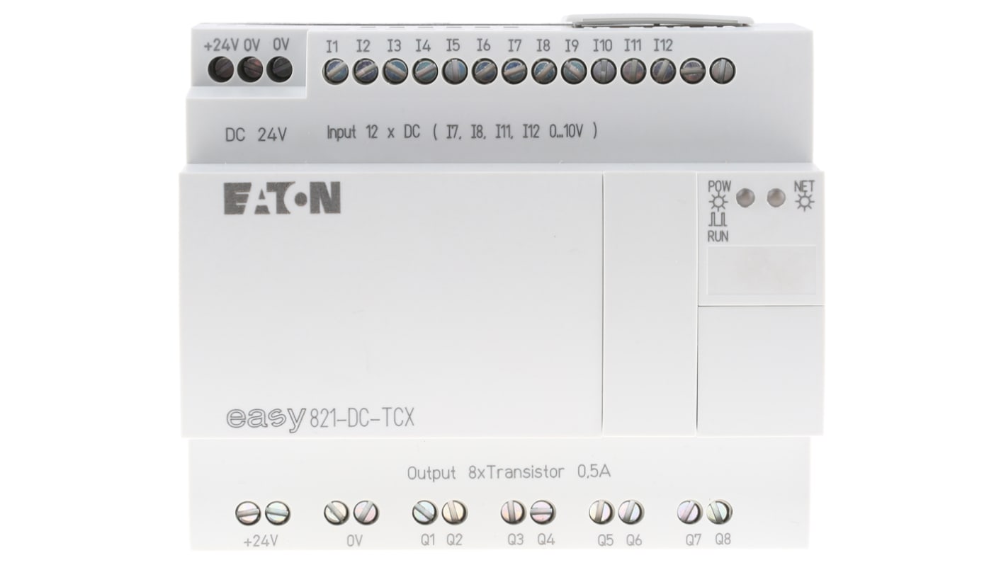 EASY821-DC-TCX | Eaton easy Logic Module, 24 V dc Transistor, 12 x ...