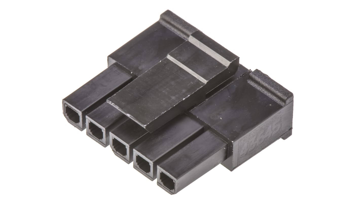 43645-0500 | Molex, Micro-Fit 3.0 Female Connector Housing, 3mm Pitch, 5 Way, 1 Row | RS
